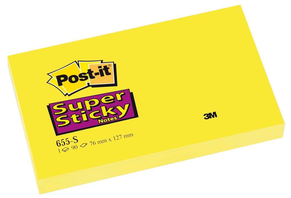 Notes Post-it® Super Sticky 76x127 Yellow - Wulff Supplies